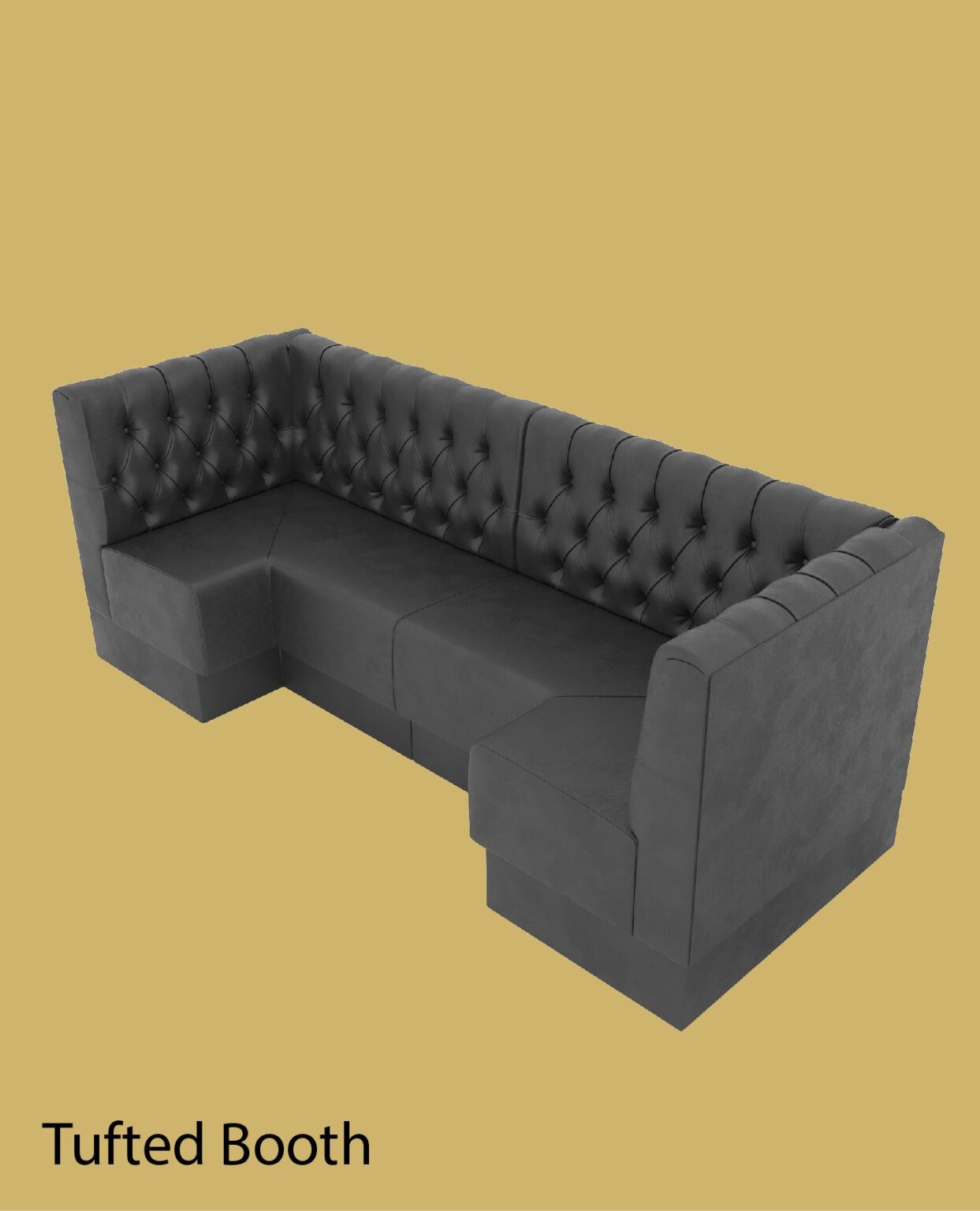 U-Shape tufted Bench long-Booth - US Booths